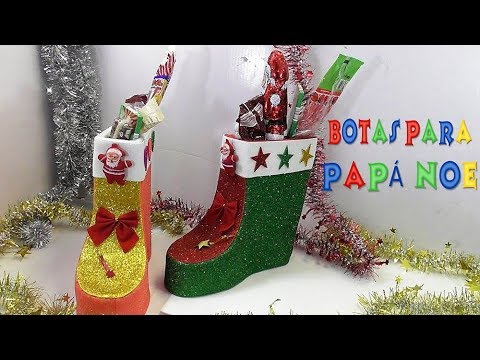 MANUALIDADES CON CARTÓN PARA NAVIDAD BOTAS DIY - YouTube