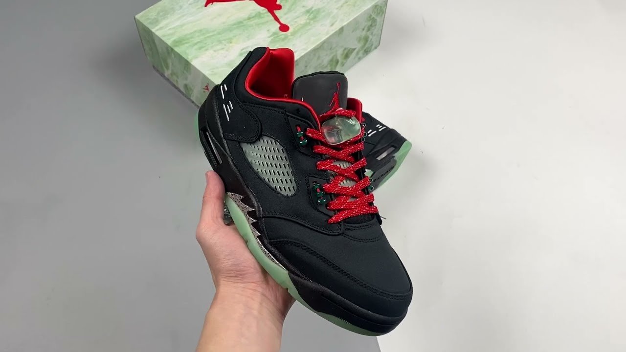 Clot x Air Jordan 5 Low Black Red Silver - YouTube
