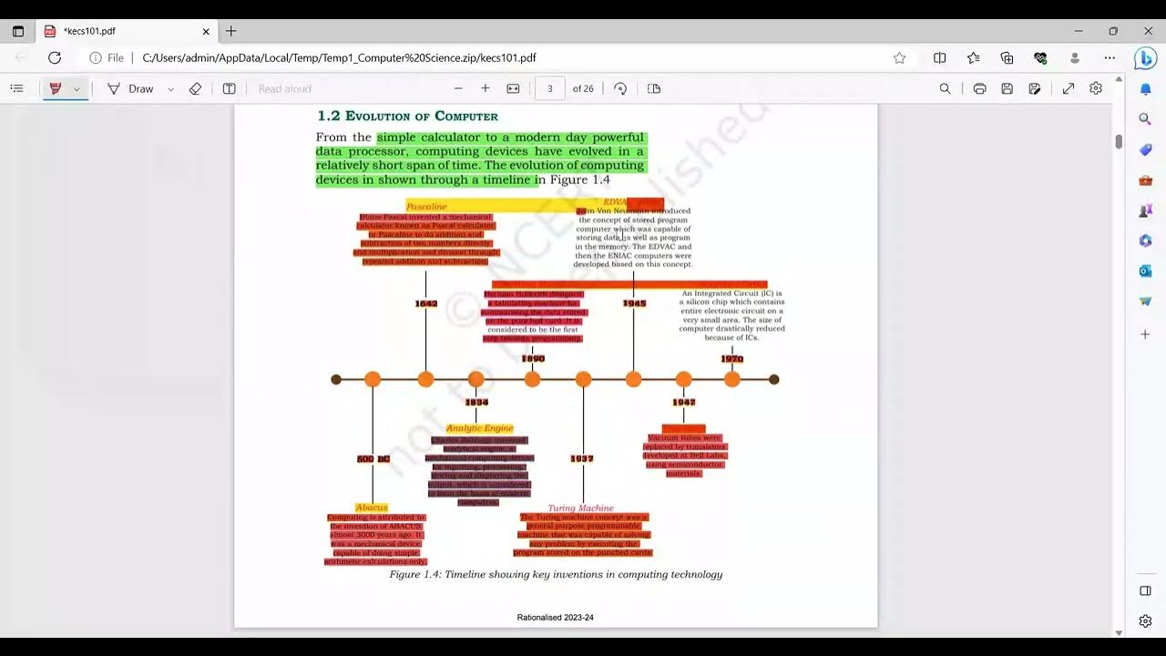 Computer Science Evolution of Computer History, Class 8, Class 9, Class ...