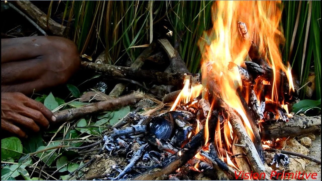 Primitive Technology: Fire Trellis And Shell Grill - YouTube