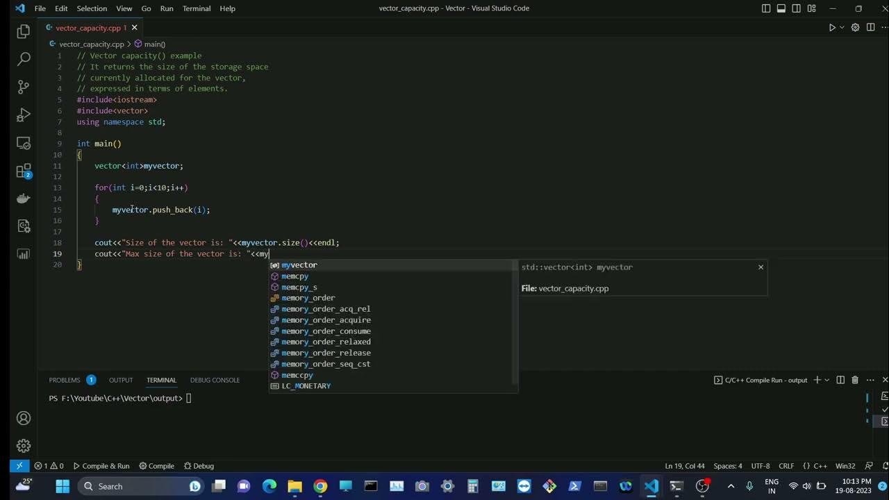 C++ Programming | Vector capacity() #shorts #programming #cpp - YouTube