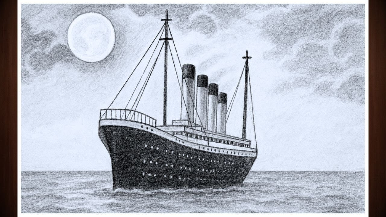 How to Draw a Ship with Pencil | Easy Pencil Sketch for Beginners Step ...