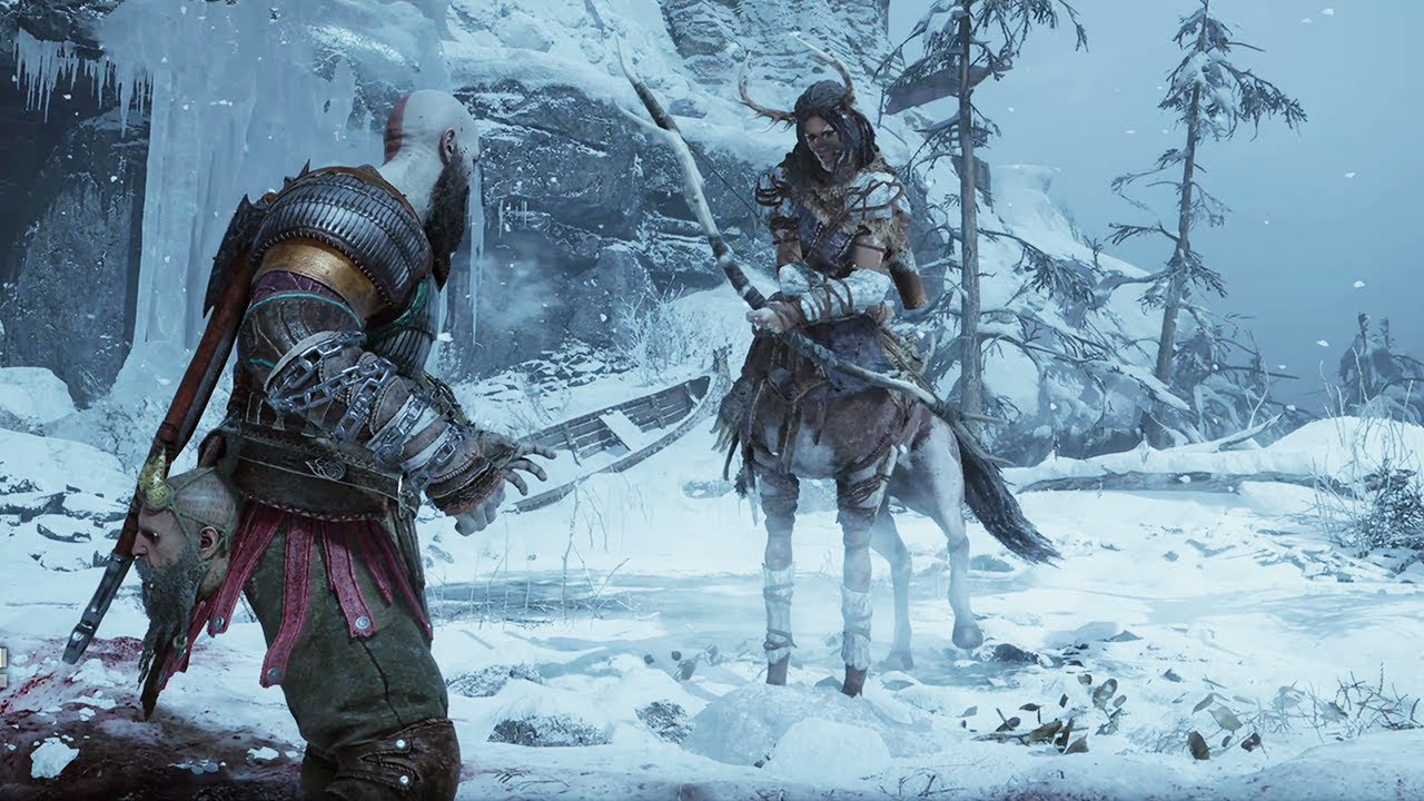 God of War Ragnarok - The Huntress Boss Fight - YouTube