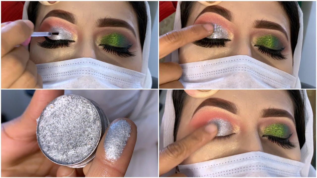 Glittery Eyeshadow Makeup||Simple Glittery Eye Makeup tutorial||Amara ...