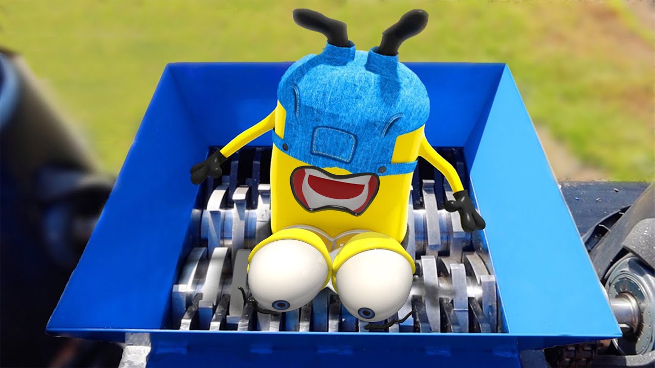 Fast Shredder vs Doodle Minions | Experiments : Crushing Crunchy & Soft ...