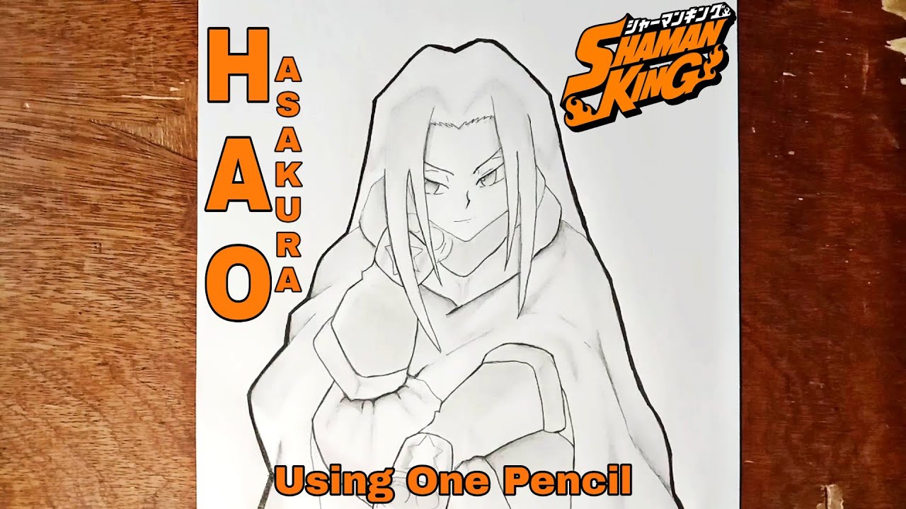 Drawing Hao Asakura • Shaman King - Using One Pencil - YouTube