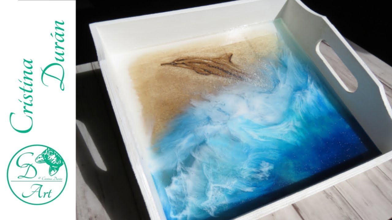 RESIN ART & PYROGRAPHY– Decorating a wooden tray - YouTube