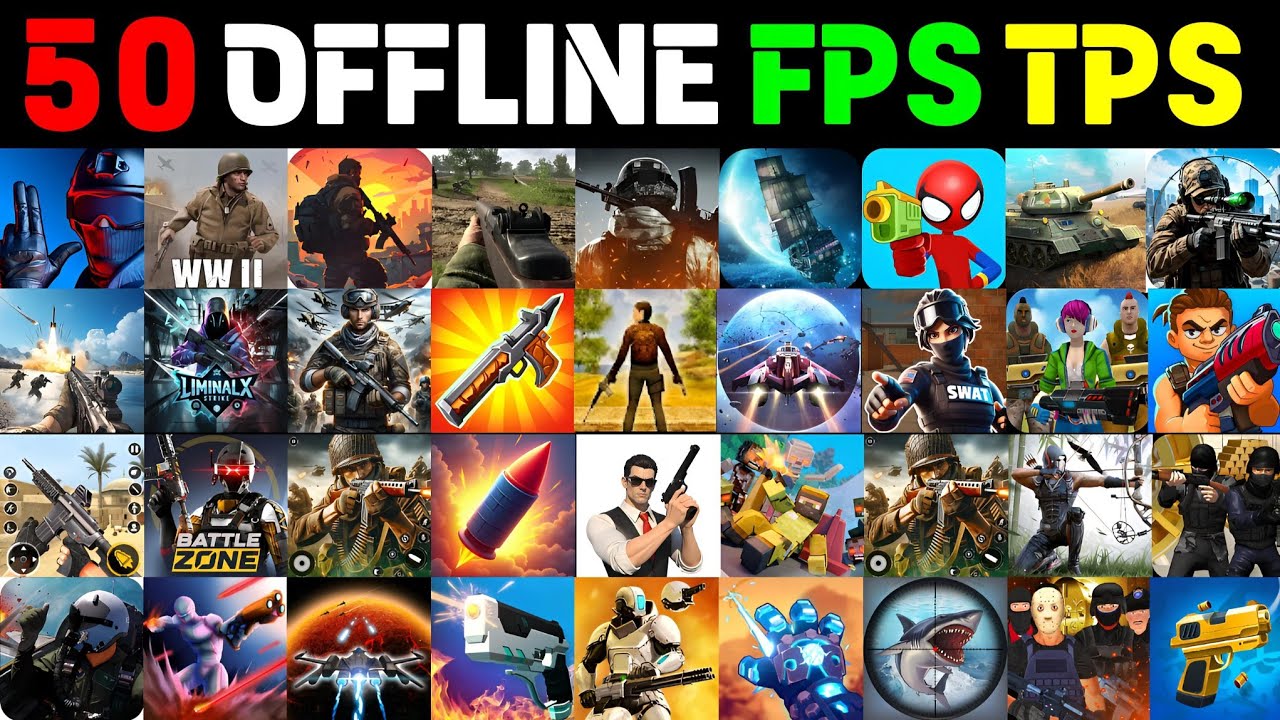 Top 50 Best Offline FPS & TPS Shooting Games for Android 2025 - YouTube