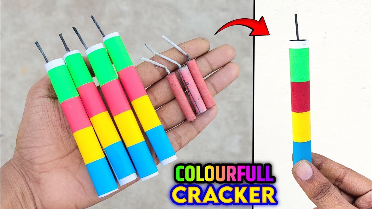Brand new colourfull cracker tutorial , how to make cracker at home ...