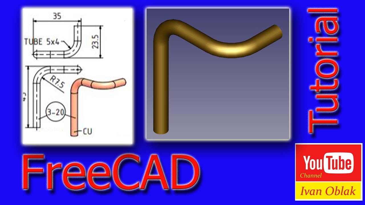 FreeCAD Modeling Tutorial Model 0112 Loft Pipe 3d Sketch FreeCAD Modeling Tutorial Model 0112 Loft Pipe 3d Sketch