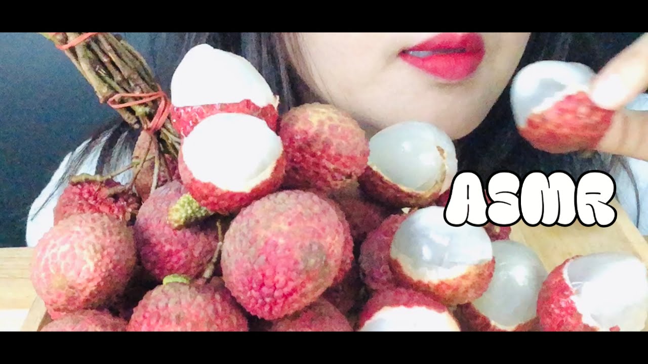 ASMR Lychee Thai Fruit street food Eating sound - YouTube