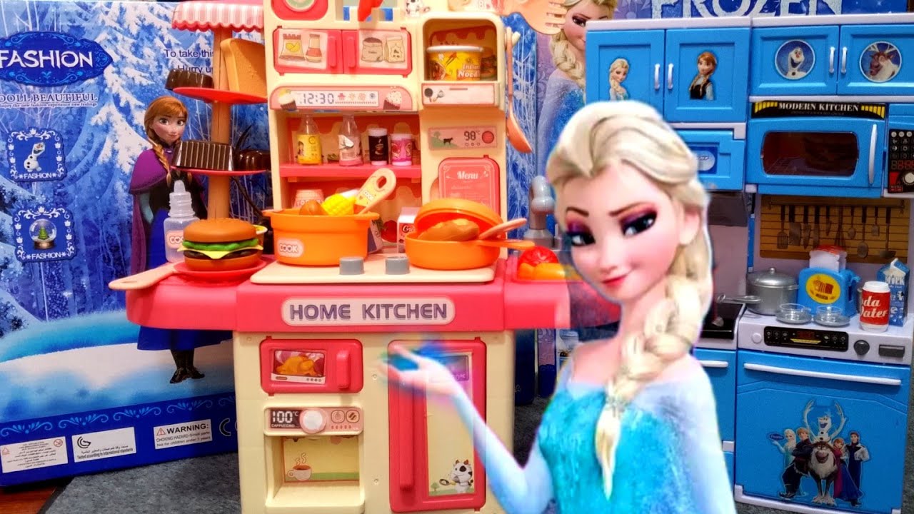 9:44 Minutes satisfying with unboxing Frozen Elsa Kitchen Playset ...