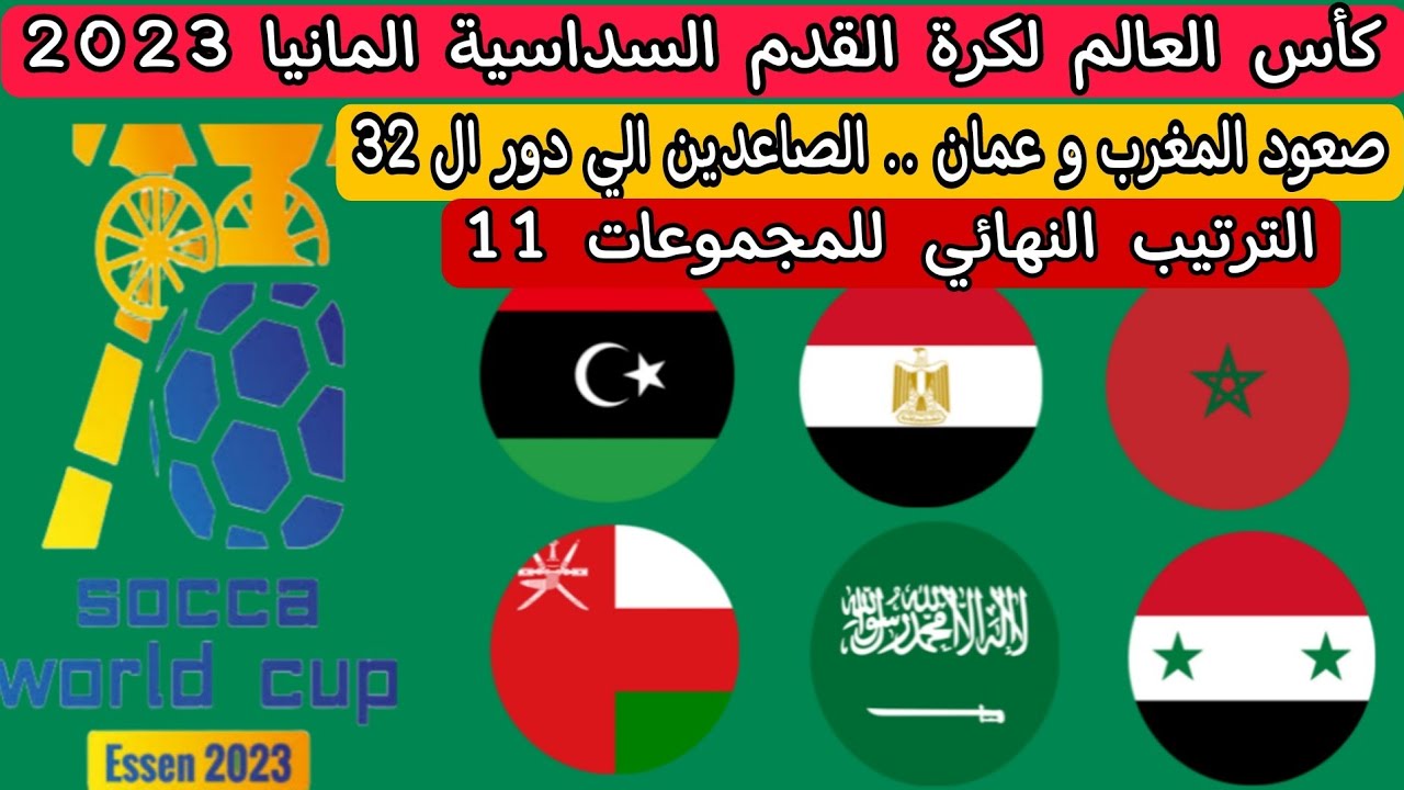 كأس العالم لكرة القدم السداسية المانيا 2023 .. تأهل المغرب وعمان ...