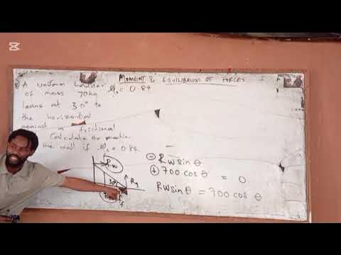 Leaning Ladder 🪜 on A (Frictionless) Wall Static Equilibrium Problems & Solution Class 2 - YouTube