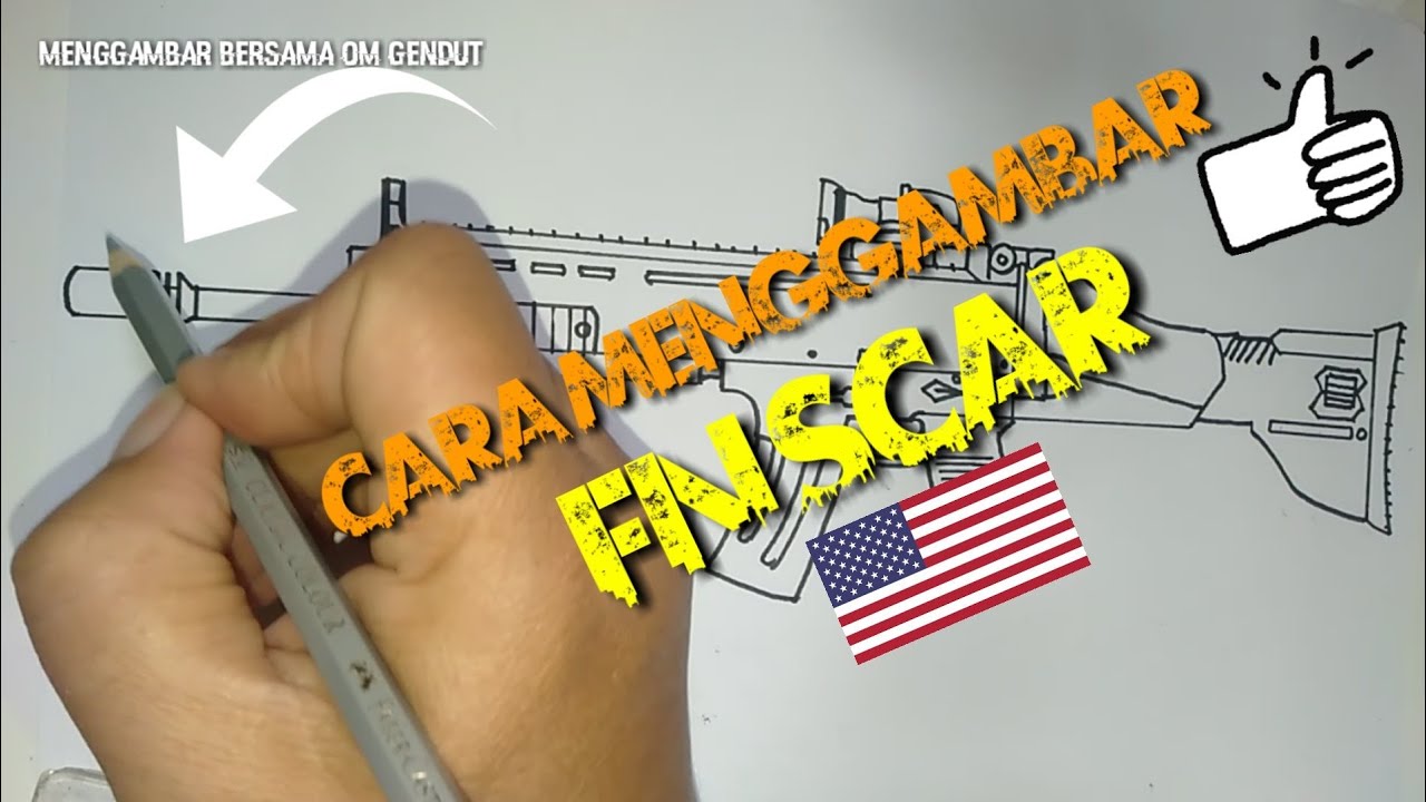 How to draw FN SCAR (2003) special combat assault riffle || cara ...