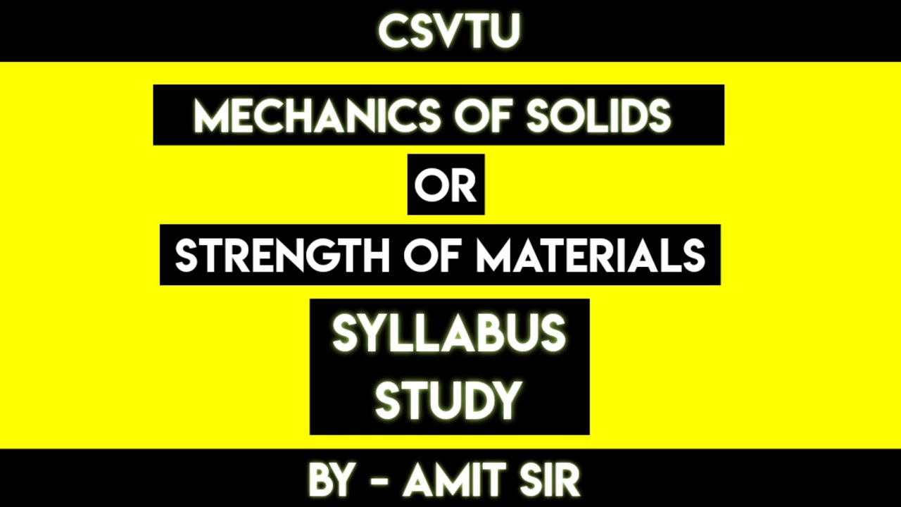 Syllabus | MOS / SOM | CSVTU | By Amit Sir - YouTube