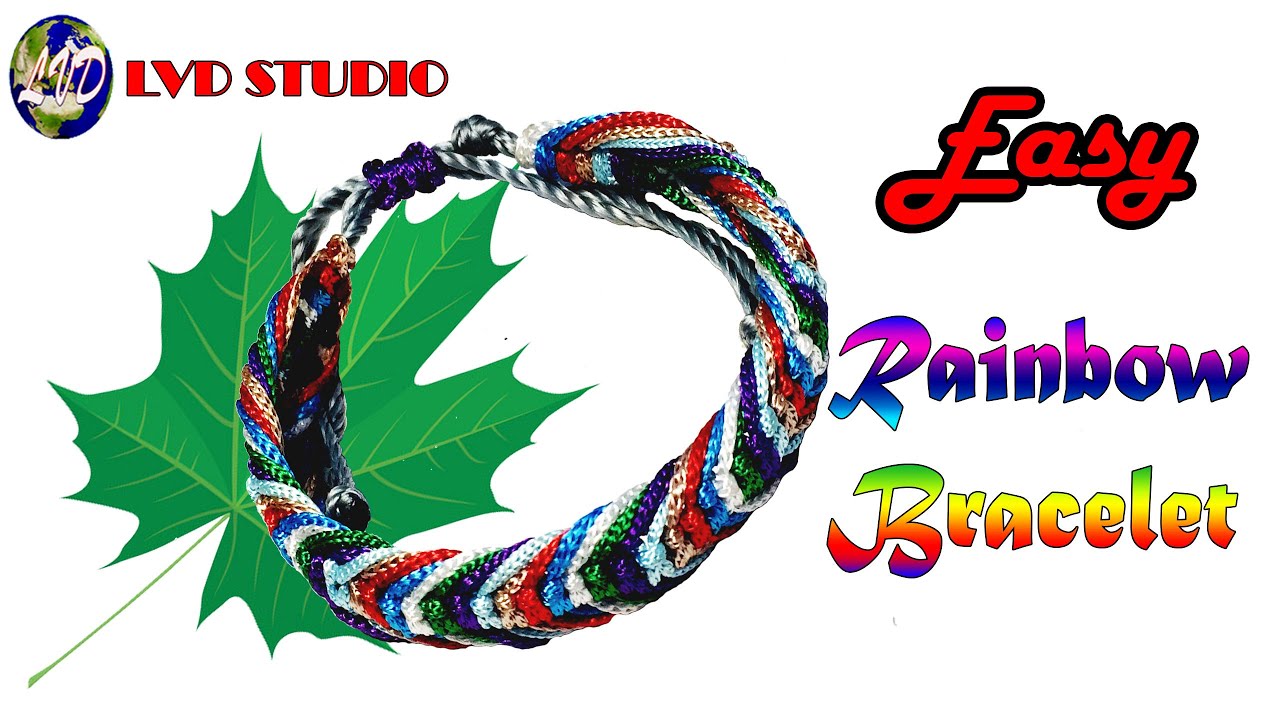 How to Make Beautiful Rainbow Bracelet-Easy Rainbow Friendship Pracelet ...