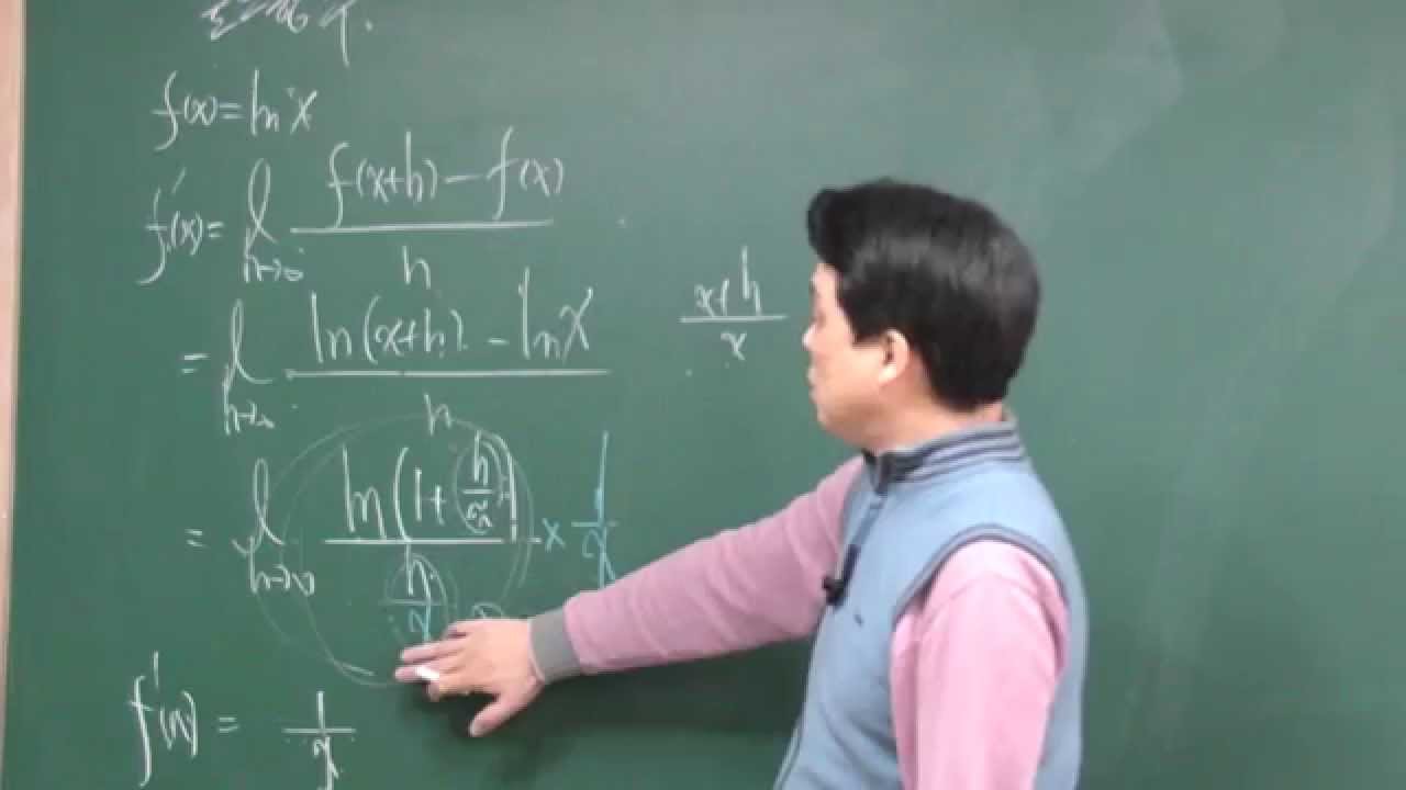 MOOC-MATH 로그함수 도함수와 기하적 의미1 - YouTube