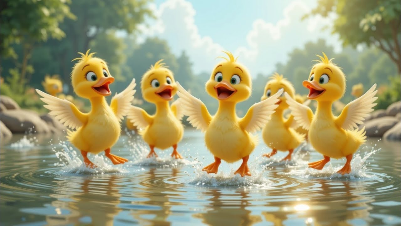 The Bouncing Little Ducks Go Quack Quack Quack Popular Nursery Rhyme ...