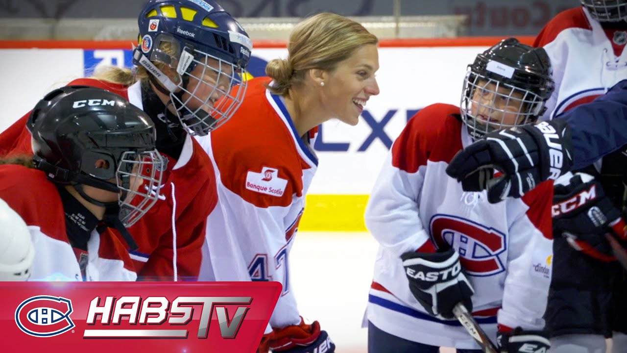 Canadiens host all-girls hockey school - YouTube