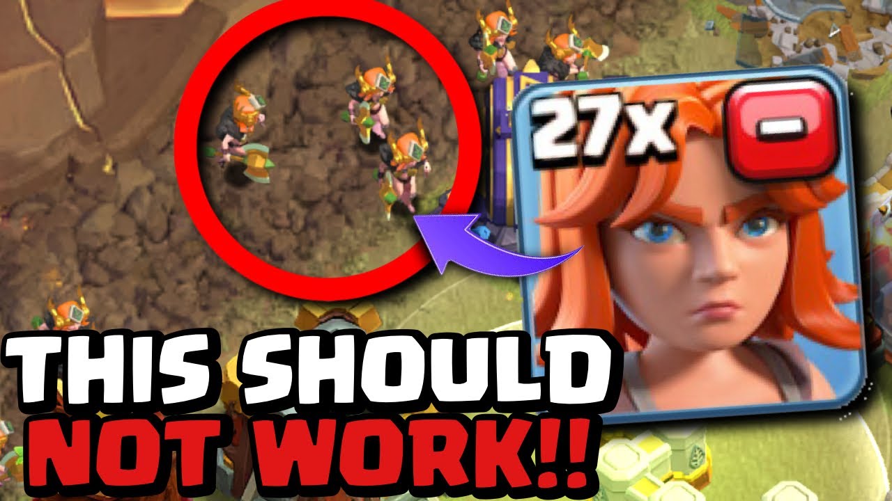27 Valkyrie Army SHOWS HOW BROKEN High Level Clash of Clans is - YouTube