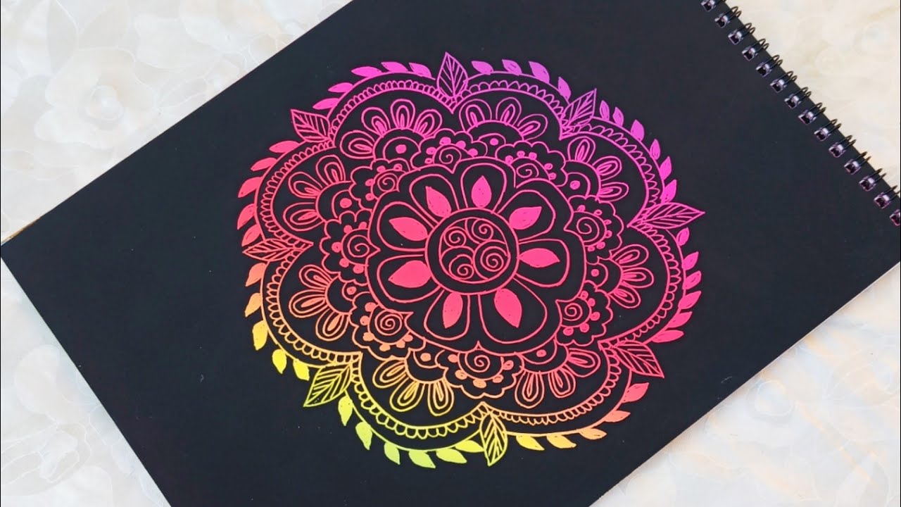 Scratch Notebook Drawing|| Mandala Art Drawing for Beginners - YouTube