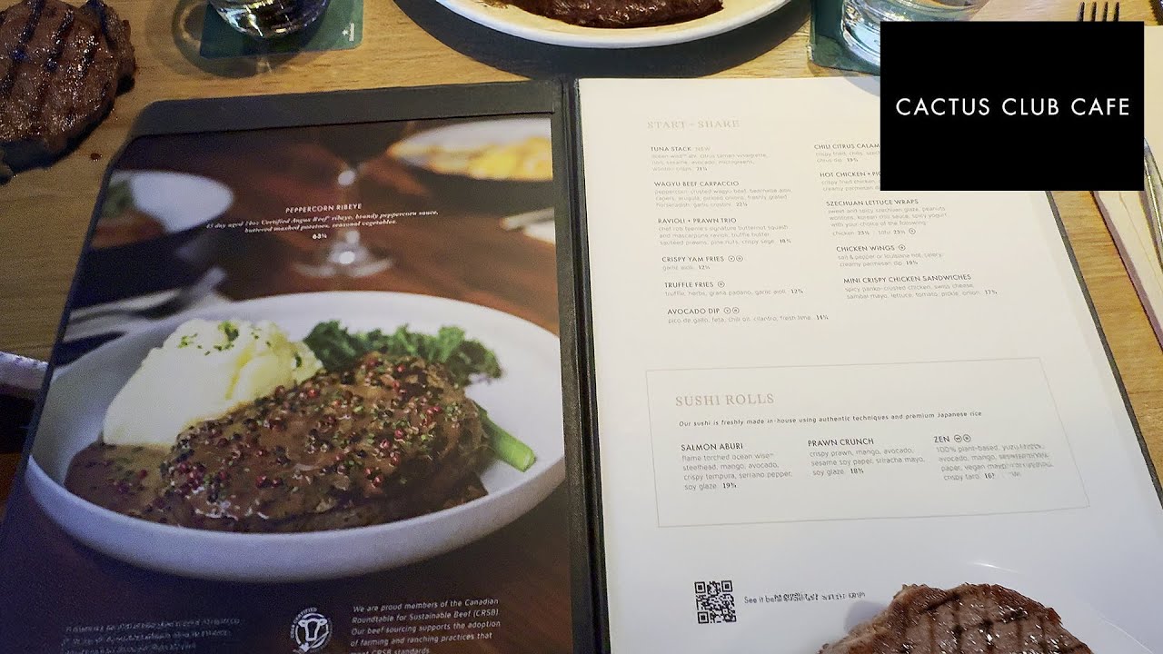 Cactus Club Menu - YouTube