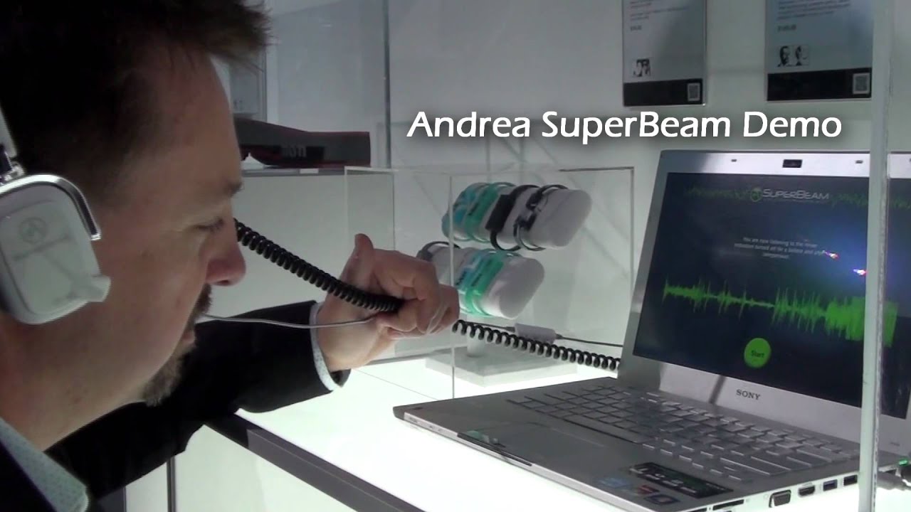 Andrea Electronics SuperBeam Headphone at 2011 Wired Store NYC - YouTube