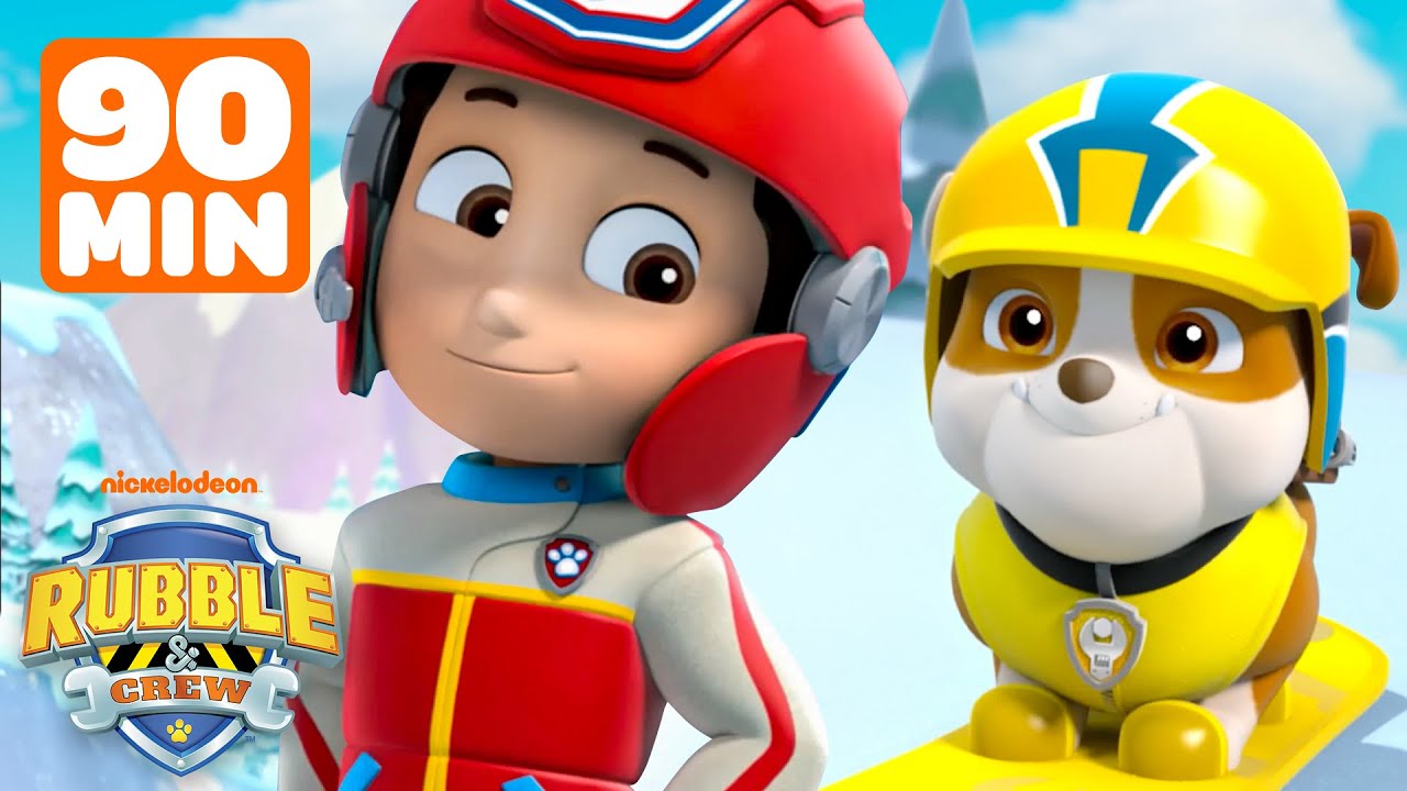 Baby Rubble Makes a Snow Rescue! w/ PAW Patrol Ryder & Marshall | 90 ...