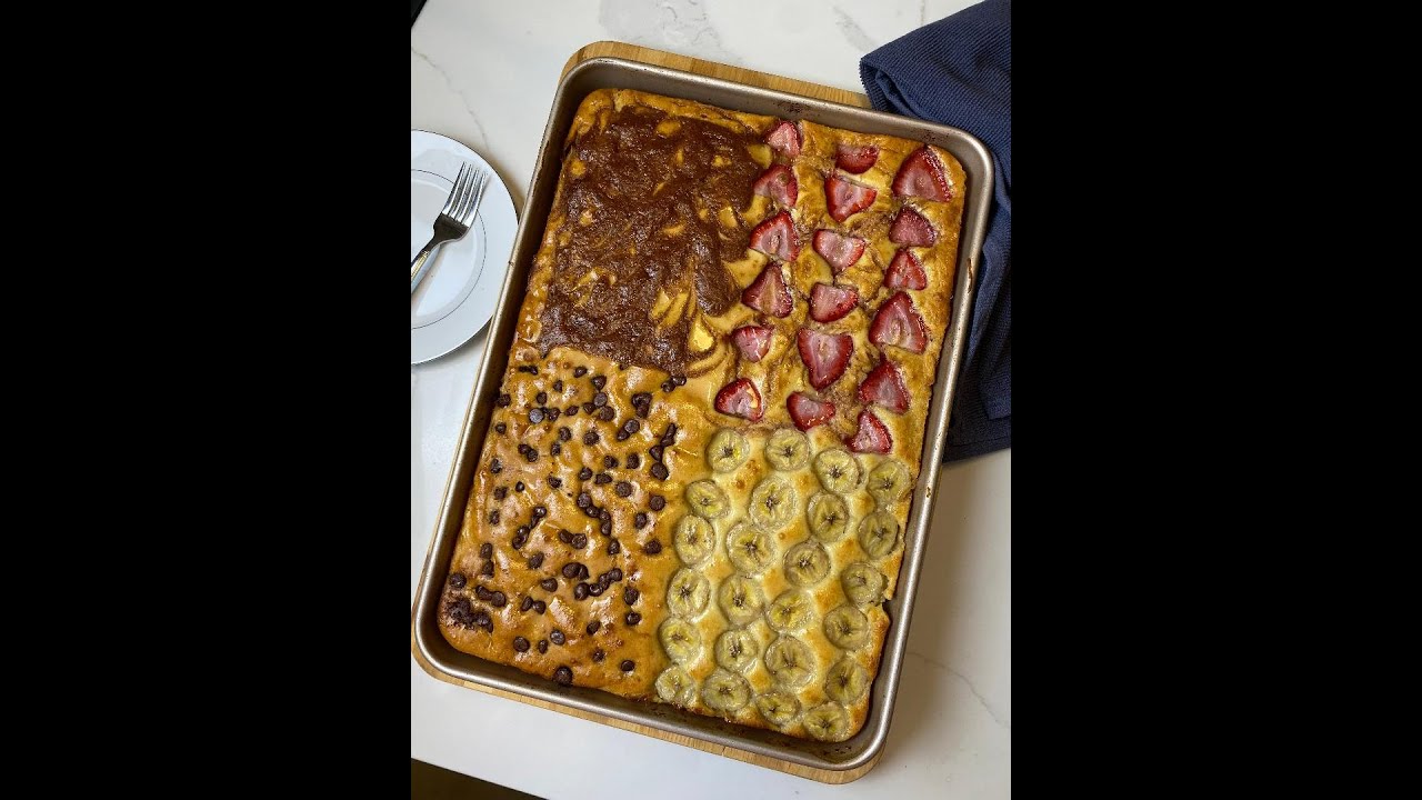 Four (4) Flavor Sheet Pan Pancakes - Baked Pancakes - YouTube