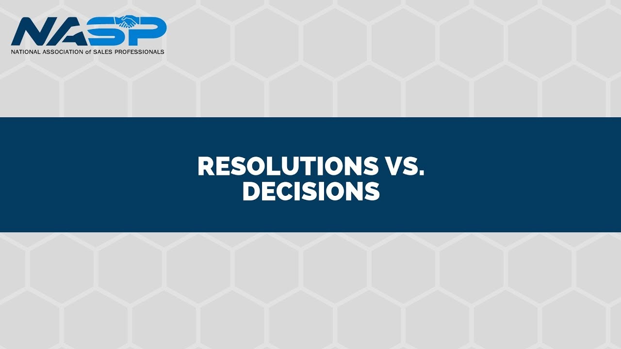 Resolutions vs Decisions - YouTube