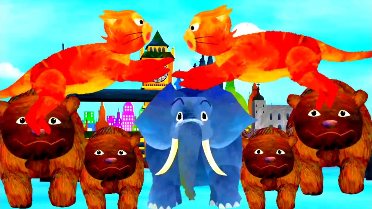 Reverse+Animals in the clock+Random color effects||Animals in the clock ...