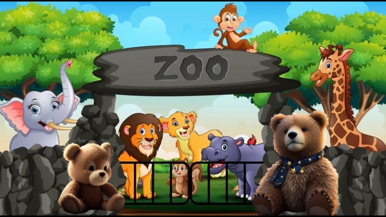 Adventure of Sammy bear at the zoo - zoo animals - english storytelling ...
