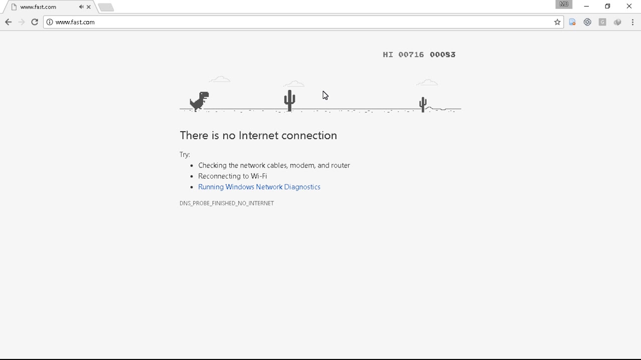 [Google Chrome] GAME - There is no internet connection - YouTube