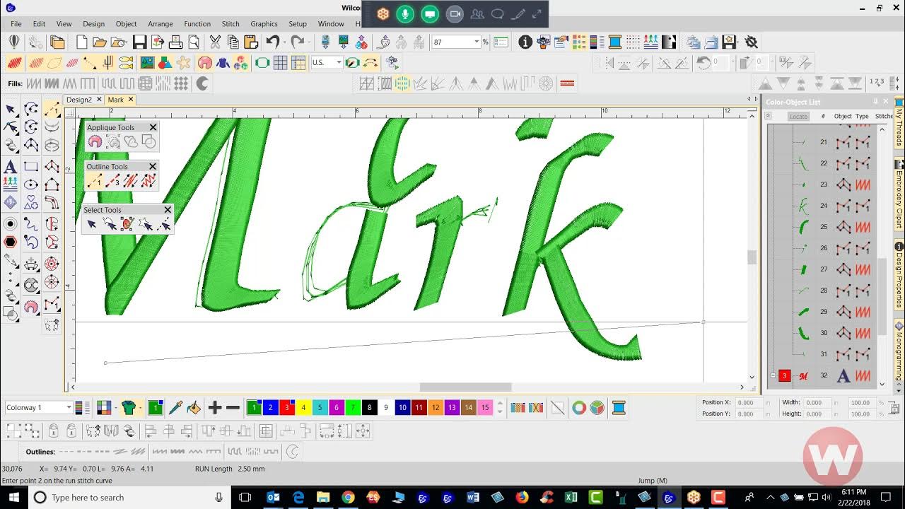 BASIC WILCOM E4 HOW TO QUALIFY DESIGNS AND CREATE LETTERING ONSCREEN ...