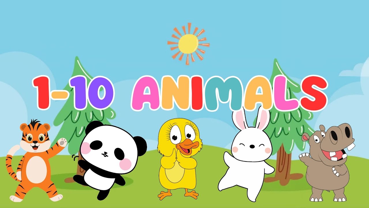 10 Little Animals Song for Kids | Fun Jump and Run Actions | Counting ...