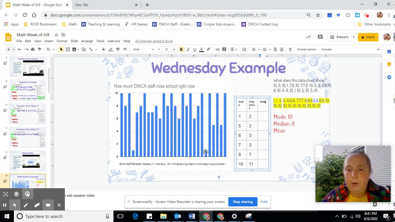 Calculating Mean, Median, and Mode with a Bar Graph (DWCA 6th) - YouTube