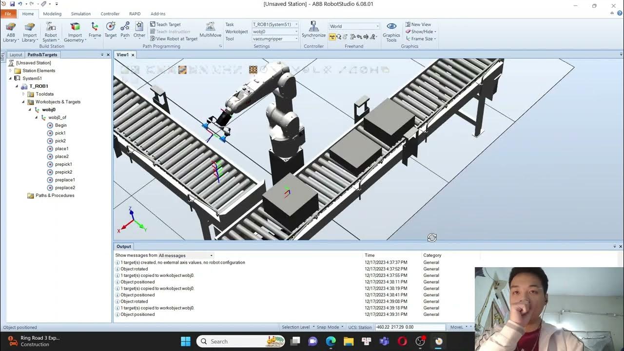 [Bài 2] Robot Studio 6.08 Lập trình robot gắp thả vật trên 2 băng tải-Đại Học Mỏ-Địa Chất - YouTube