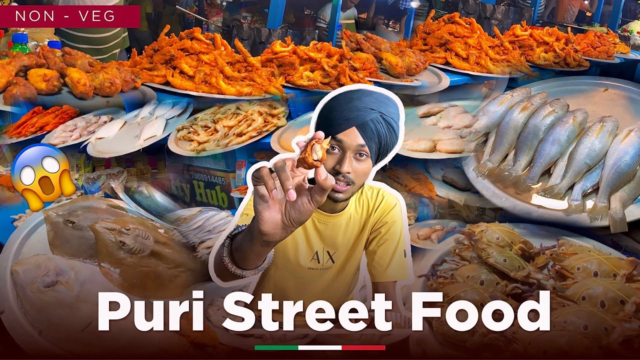 Puri Street Food 🦀*Non - Veg* || Indian Street food 🥘 Puri Traditional ...