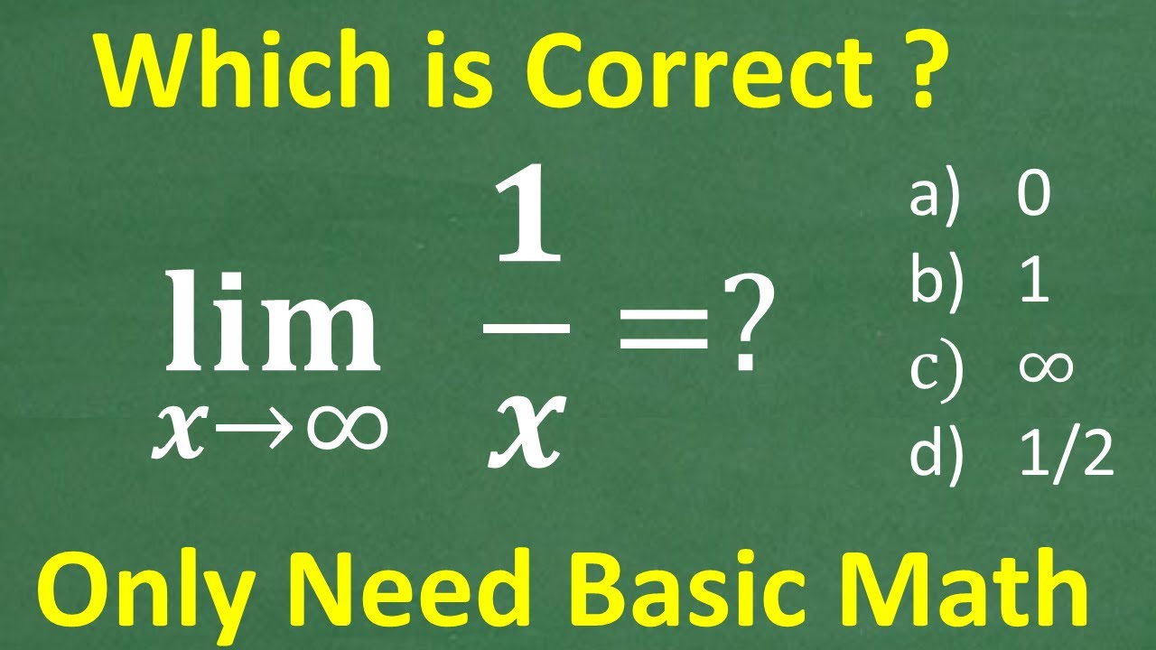 1/x = ? When x is increased all the way to infinity | Basic Math is ...