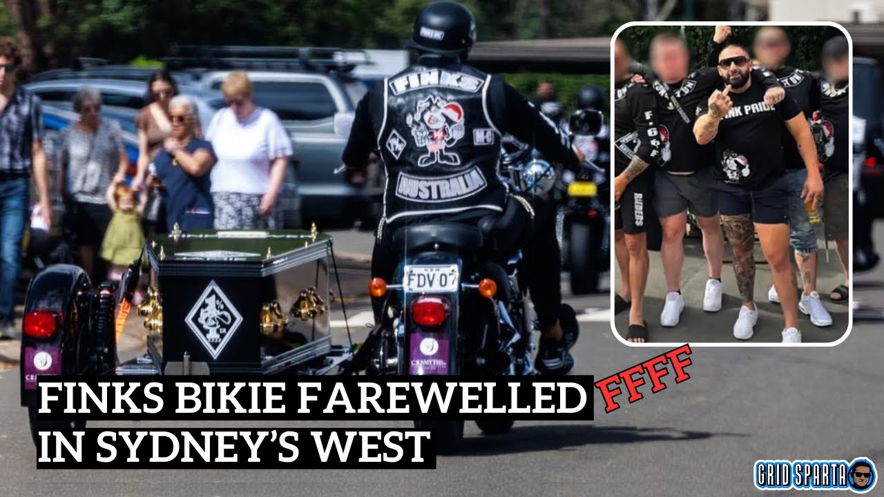 Finks bikie laid to rest in Liverpool, West Sydney - YouTube