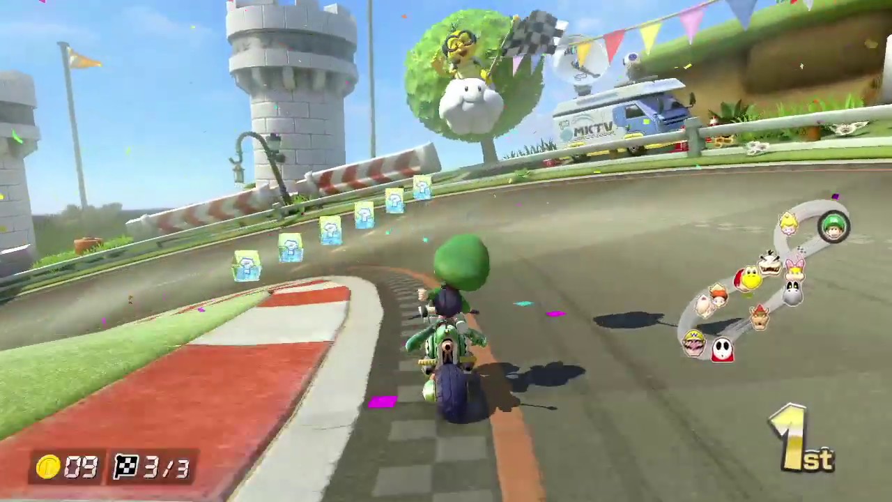 winning a mario cart race the baby luigi style - YouTube