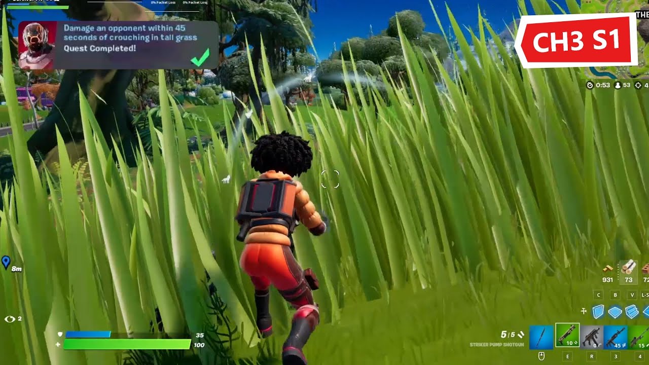 Damage an opponent within 45 seconds of crouching in tall grass in ...