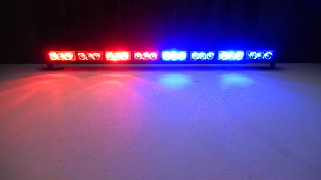 Red/Blue led traffic advisor strobe light bar - YouTube