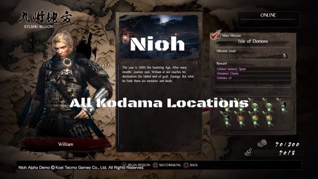 Nioh - Isle Of Demons All Kodama Locations - YouTube