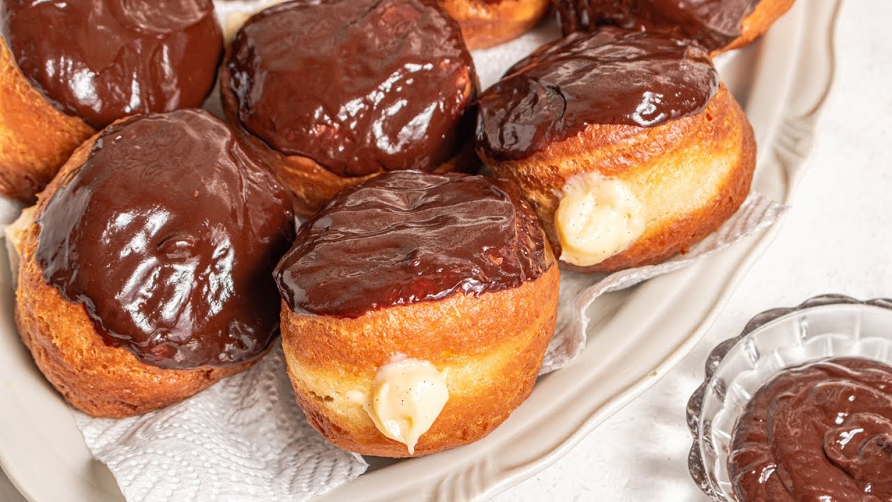 Custard-Filled Boston Cream Donut Recipe - YouTube