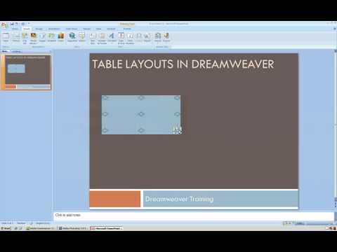 Dreamweaver Lesson 4 - Inserting table layouts and menus - YouTube