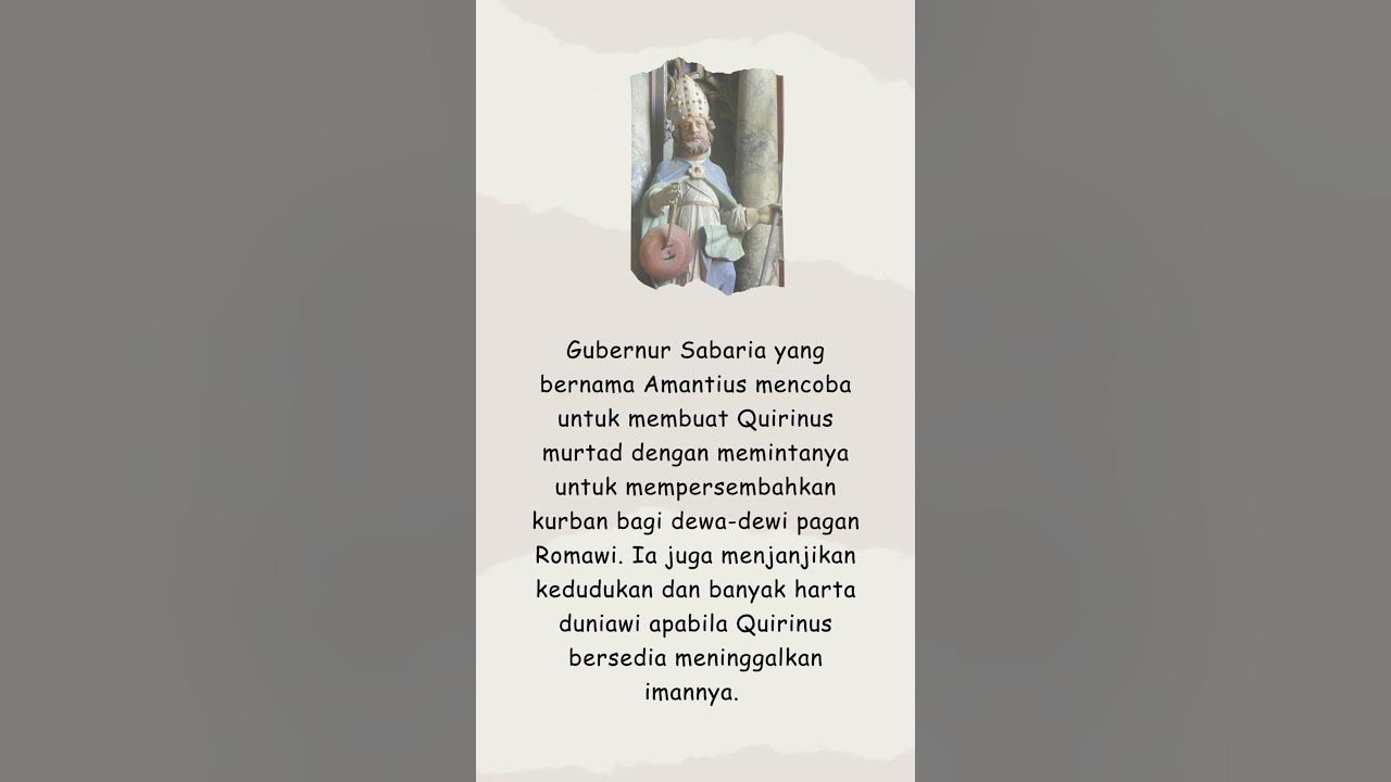 Santo Quirinus dari Sescia 4 Juni - YouTube