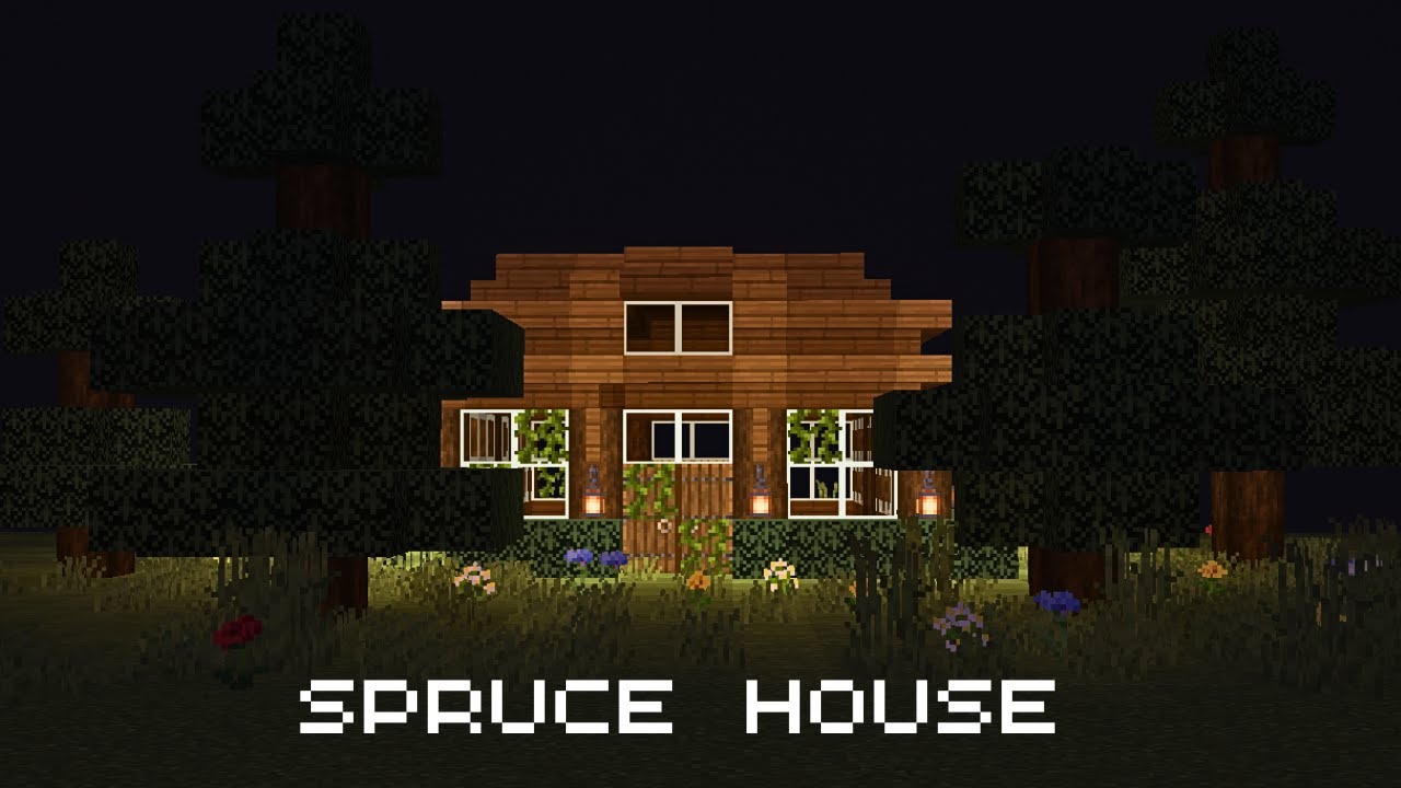 Easy Spruce House For beginners In Minecraft! (Tutorial!) - YouTube