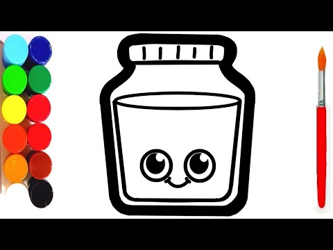 Jar Drawing, Painting and Coloring for kids and toddlers | Draw Jar # ...